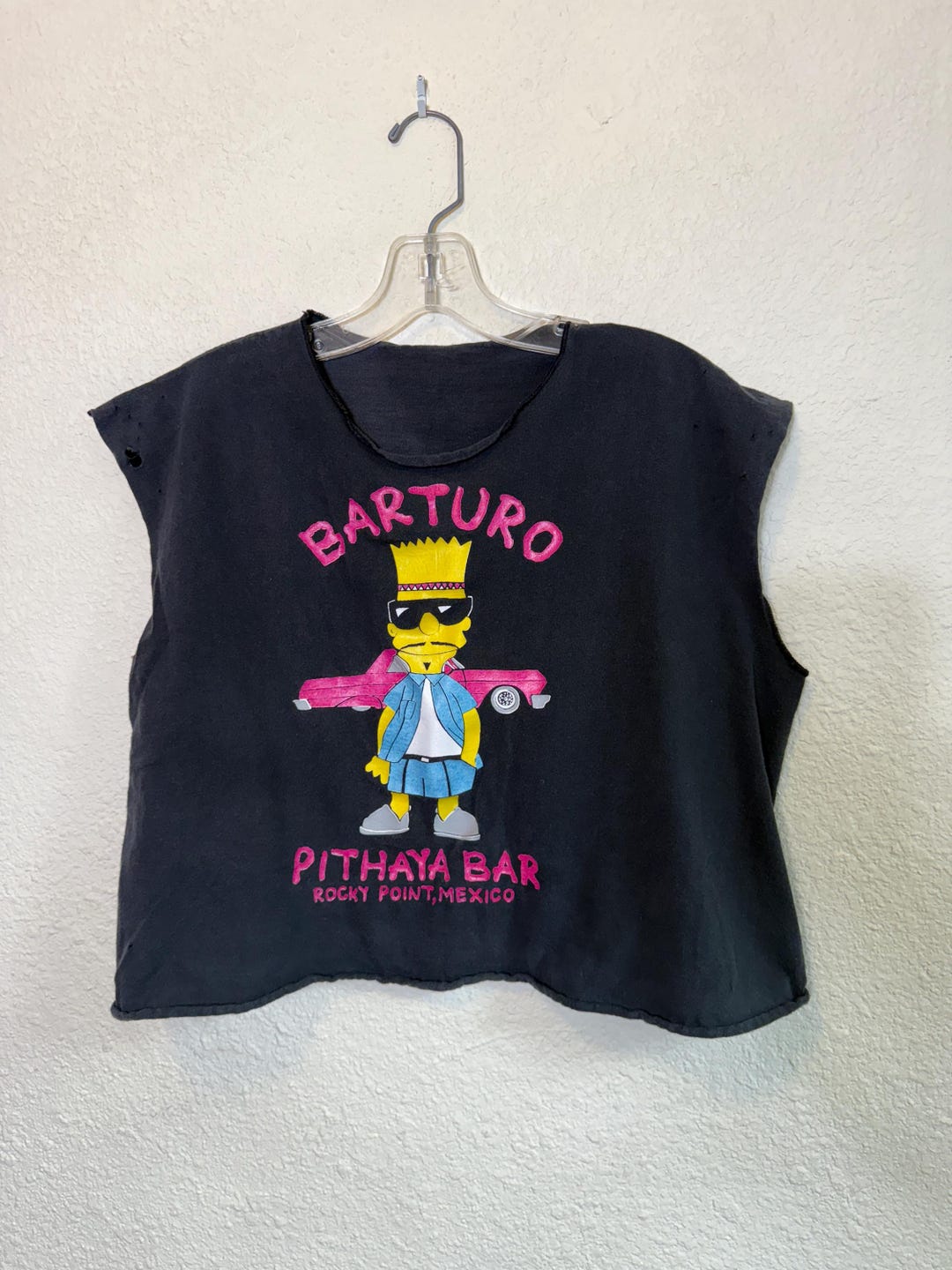 Vintage BART SIMPSON "barturo" Cropped T-shirt \\ Size L // Cholo ...