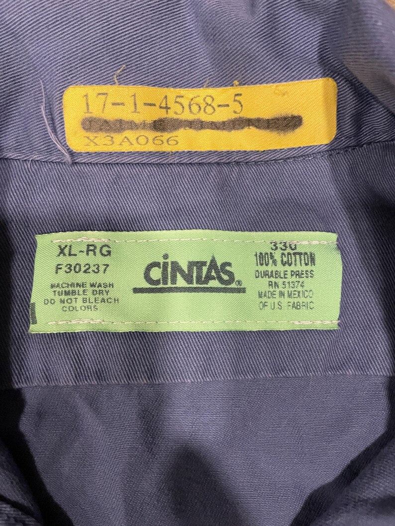 90s Cintas NAME PATCH Workman Shirt // Size Xl \\ 'MCS - Mobile ...