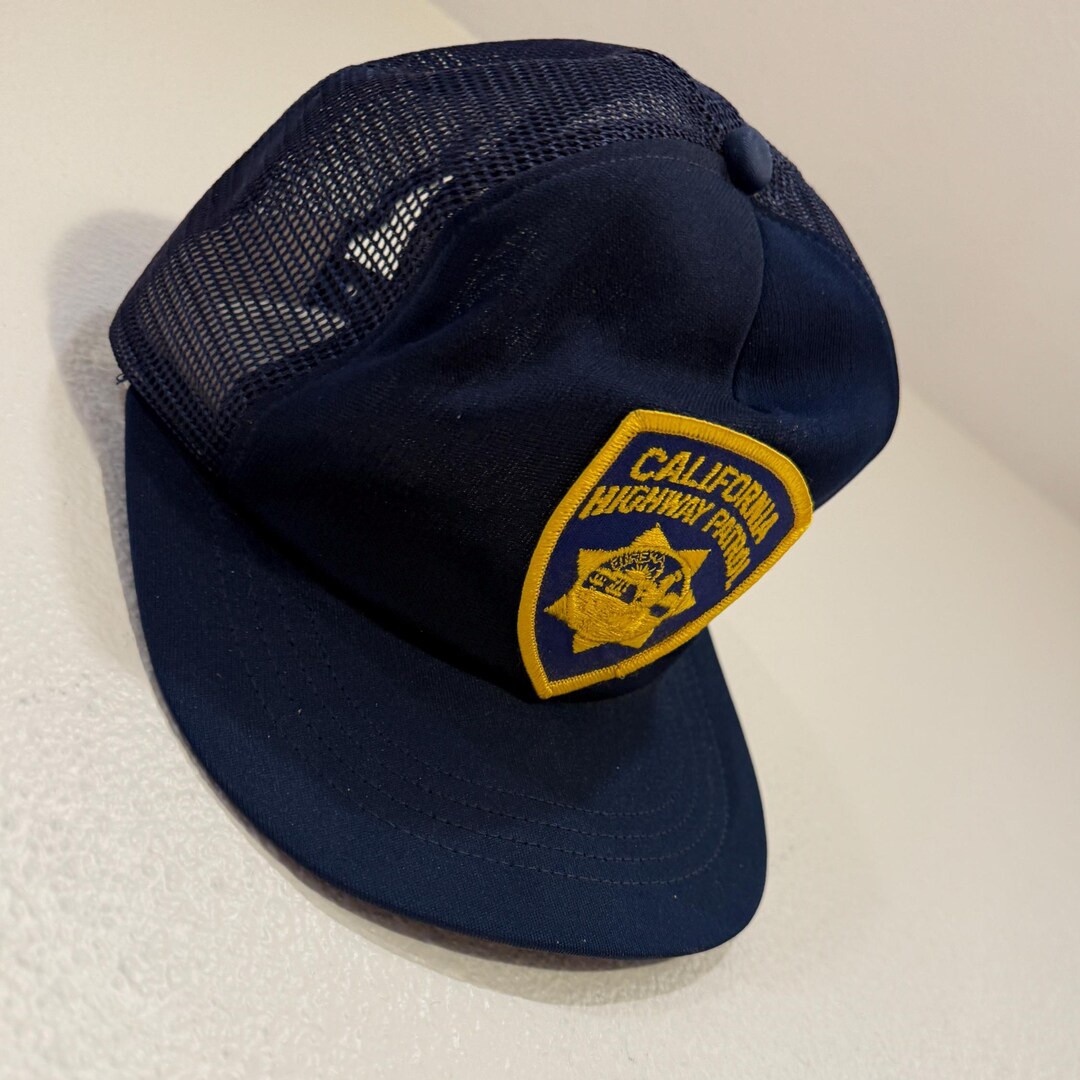 Vintage CHP "california Highway Patrol" Trucker Hat \\ Blue and Yellow ...