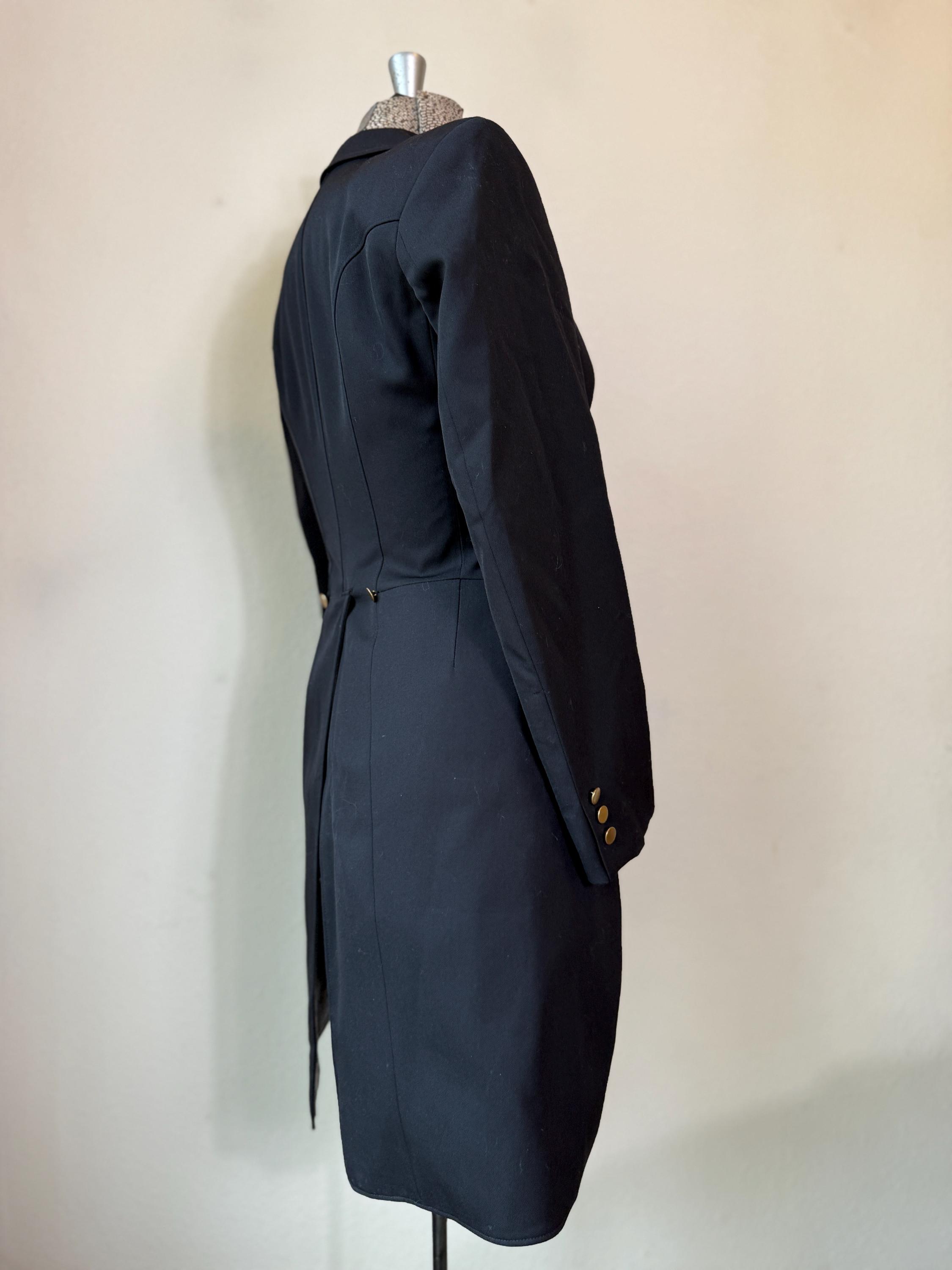 Vintage Double Breasted RIDING JACKET \\ Youth Medium // Black W/ Tails ...