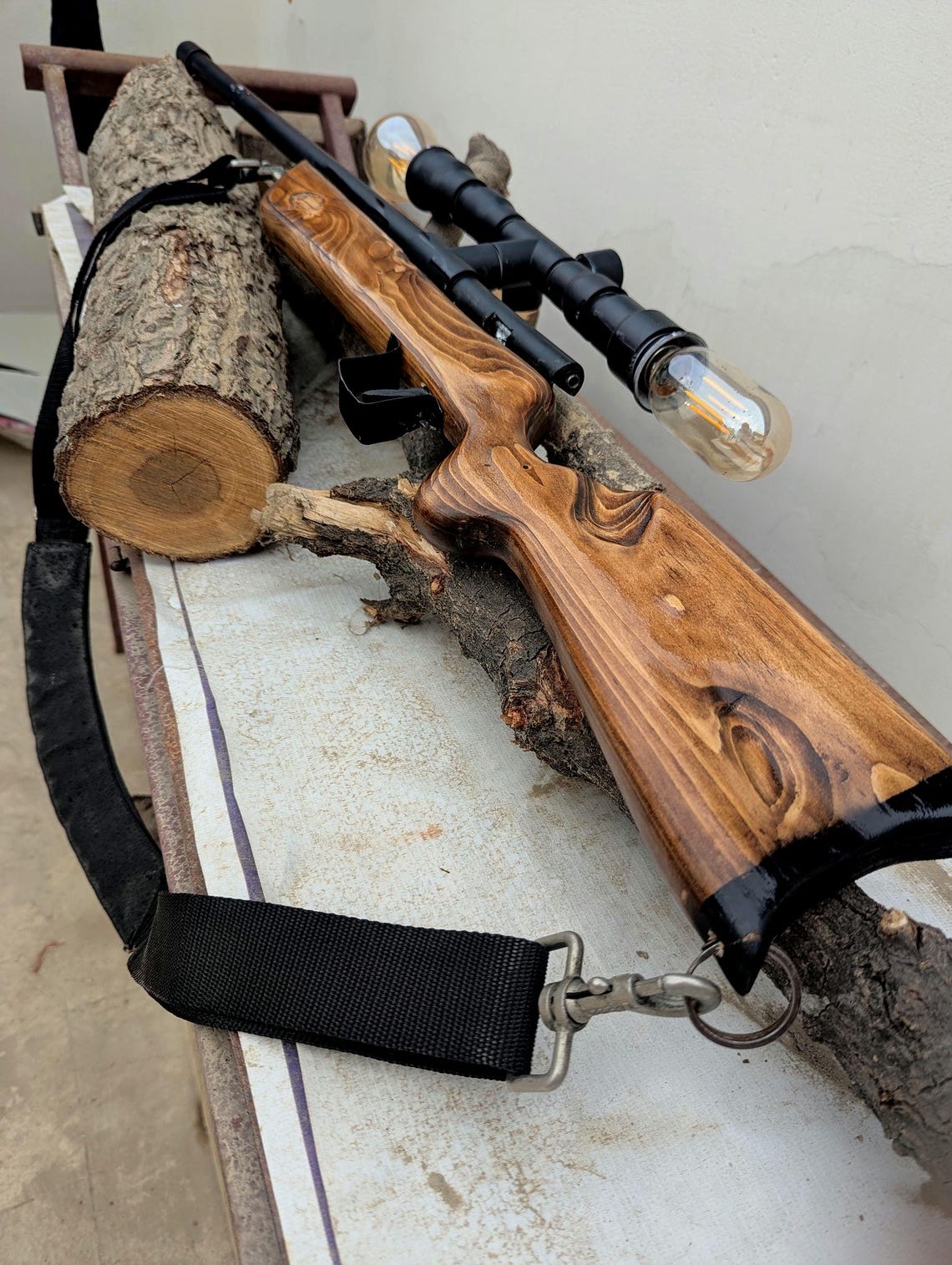 Handmade Wooden Rifle Lamp: Rustic Cabin Decor Light - Etsy
