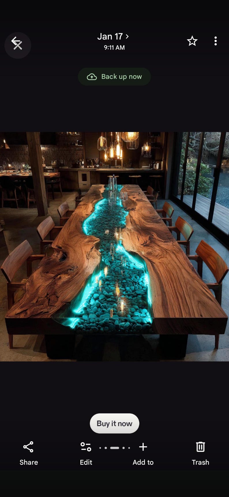 Handcrafted Live Edge Epoxy River Dining Table With Glowing LED River ...