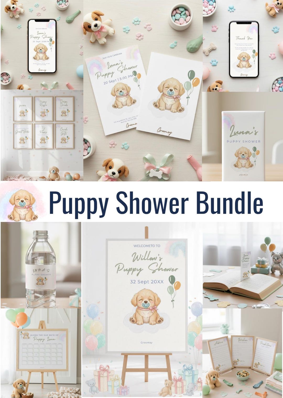 Puppy Shower Bundle Decor: Printable Party Kit (digital Download) - Etsy