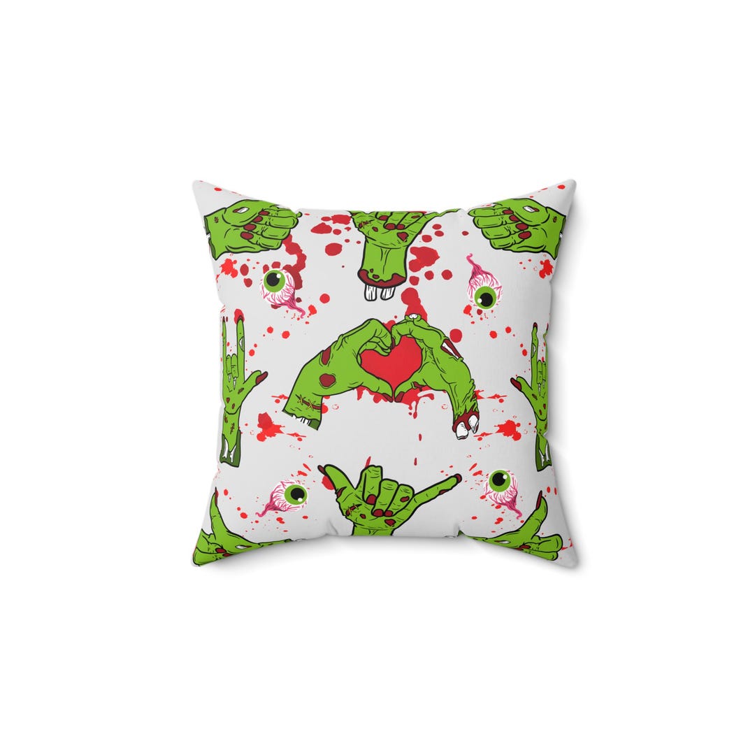 Zombie Love Square Pillow | Spooky Decor, Halloween Gift, Home Accent ...
