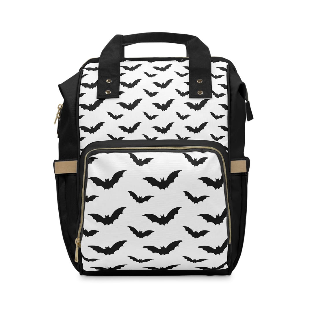 Bat Pattern Diaper Backpack - Stylish Baby Bag, Functional Maternity ...