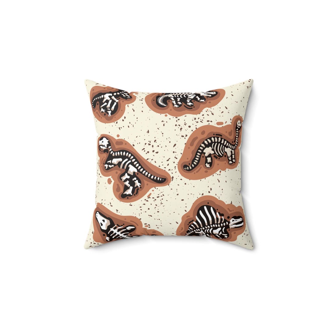 Dinosaur Fossil Pattern Pillow, Kids Playroom Decor - Etsy