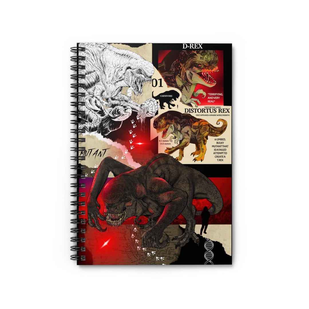 Mutant Dinosaur Spiral Notebook | Ruled Line Paper - Etsy