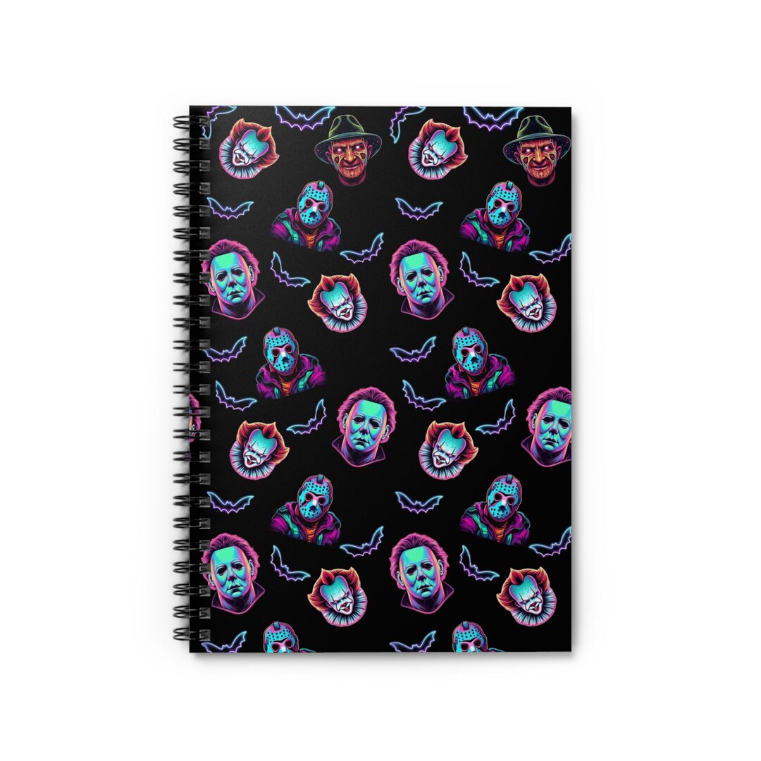 Horror Movie Icons Spiral Notebook, Spooky Journal, Halloween Gift - Etsy