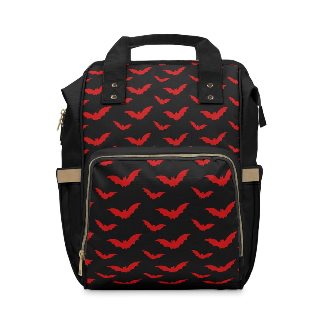 Bat Print Diaper Backpack, Halloween Travel Bag, Nylon Baby Gear - Etsy