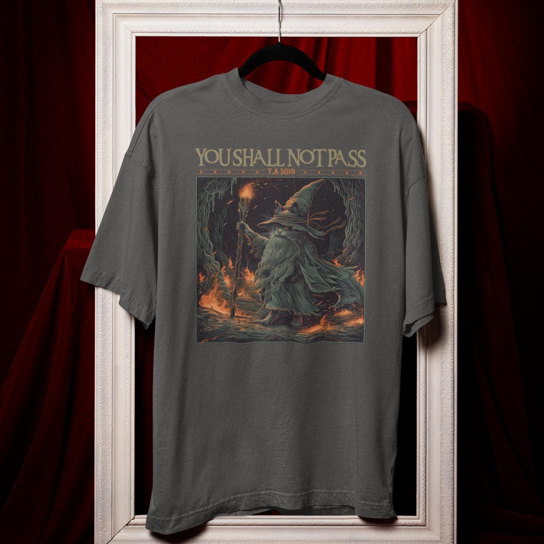You Shall Not Pass | Vintage Fantasy Wizard Comfort Colors T-shirt ...