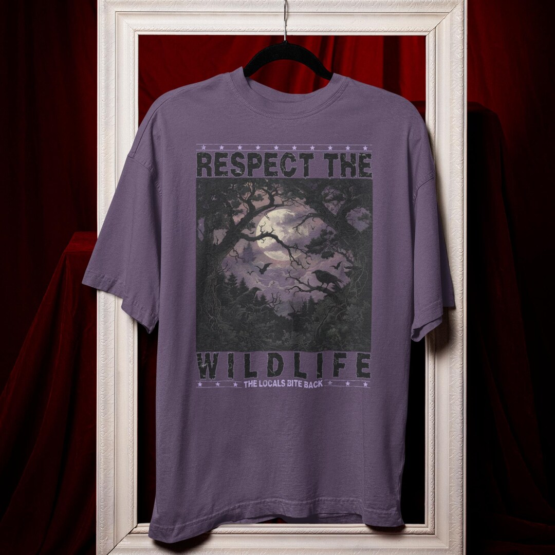 Respect the Wildlife Shirt | Vintage Gothic Horror Tshirt, Vampire Bat ...