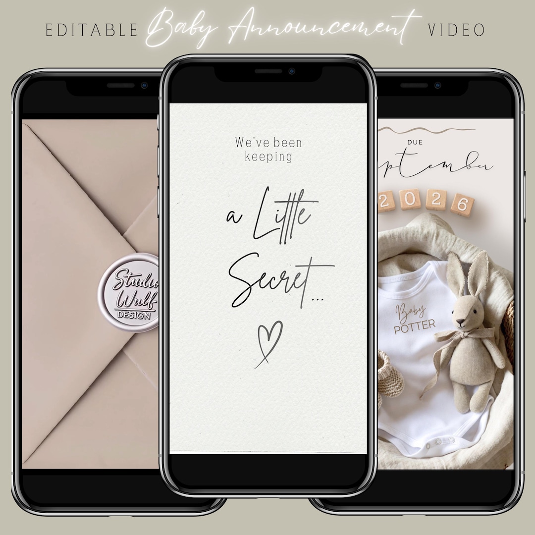 Baby Announcement Video | Editable Pregnancy Reveal Template | Canva ...