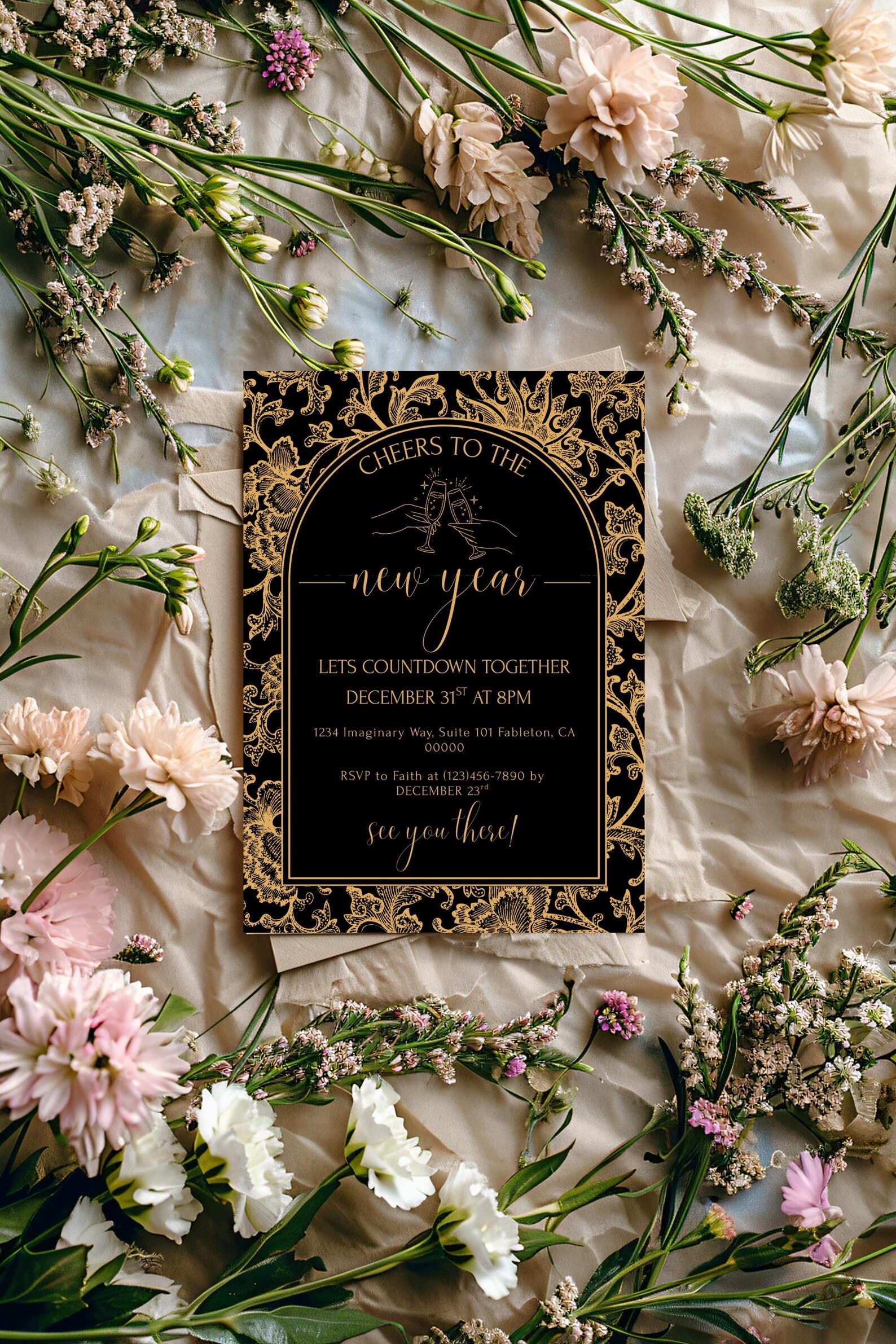 New Year’s Eve Party Invitation - NYE Invite Printable Template ...