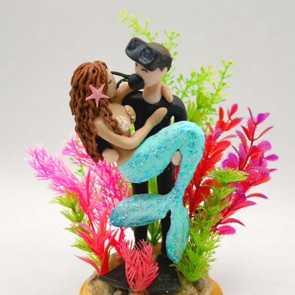 Mermaid and Diver - Etsy
