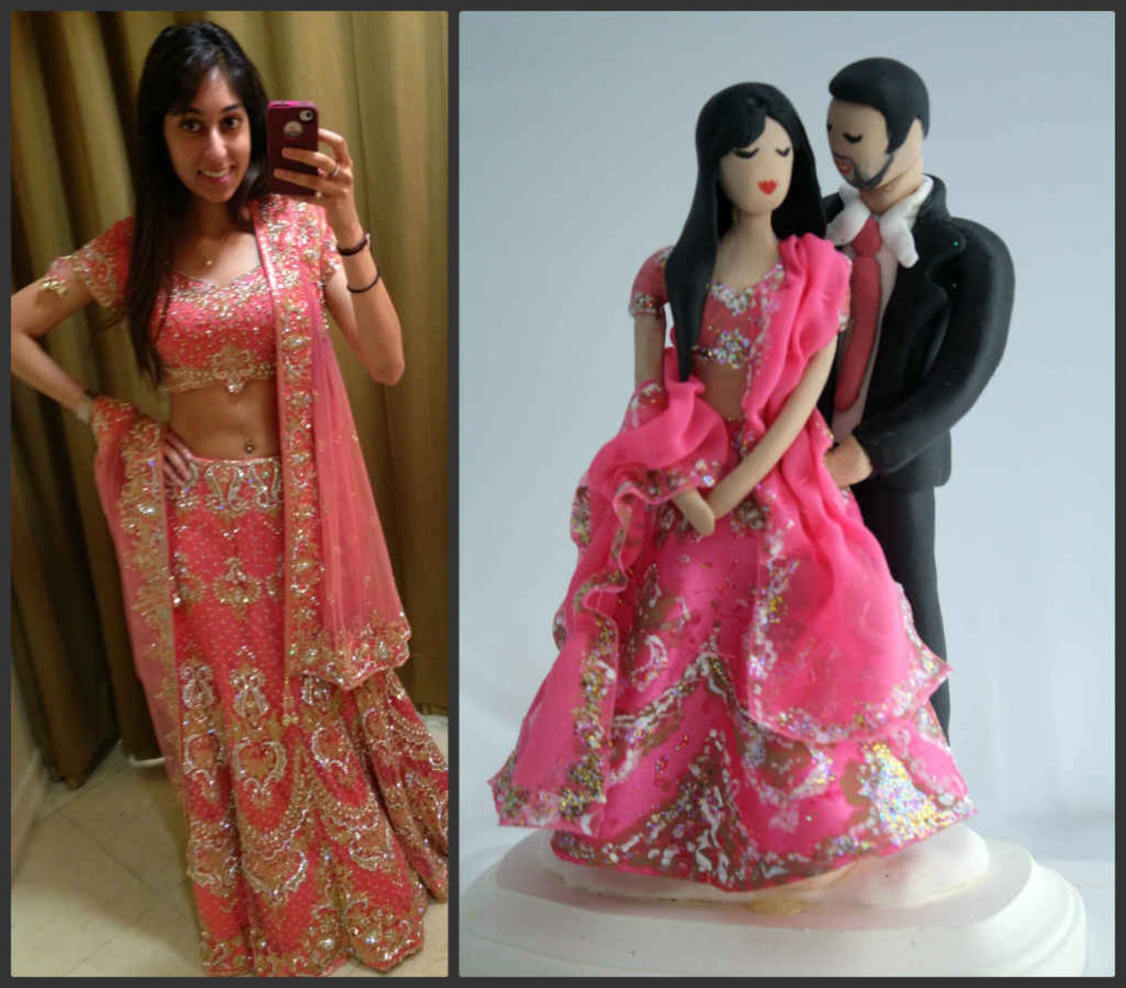 Indian Wedding Cake Topper CUSTOMIZED to Your Features and | Etsy