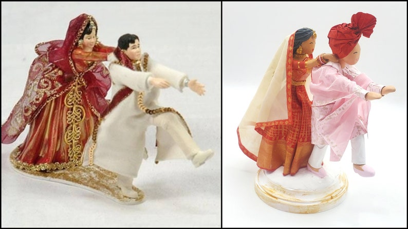 Indian Wedding Cake Topper CUSTOMIZED to Your Features and - Etsy