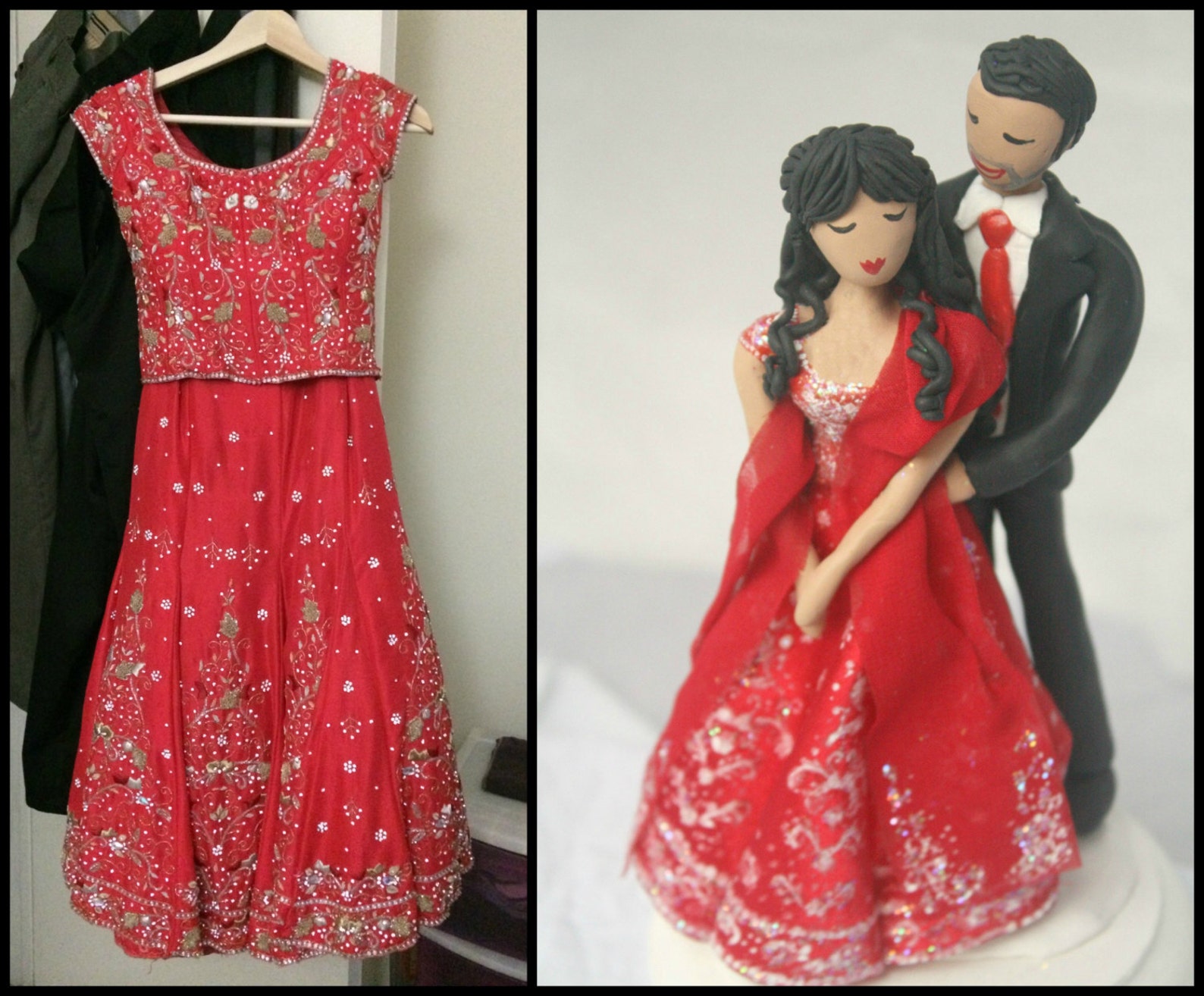 Indian Wedding Cake Topper CUSTOMIZED to Your Features and - Etsy