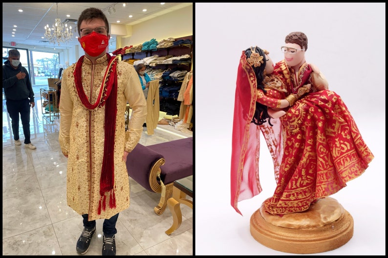 Indian Wedding Cake Topper CUSTOMIZED to Your Features and - Etsy