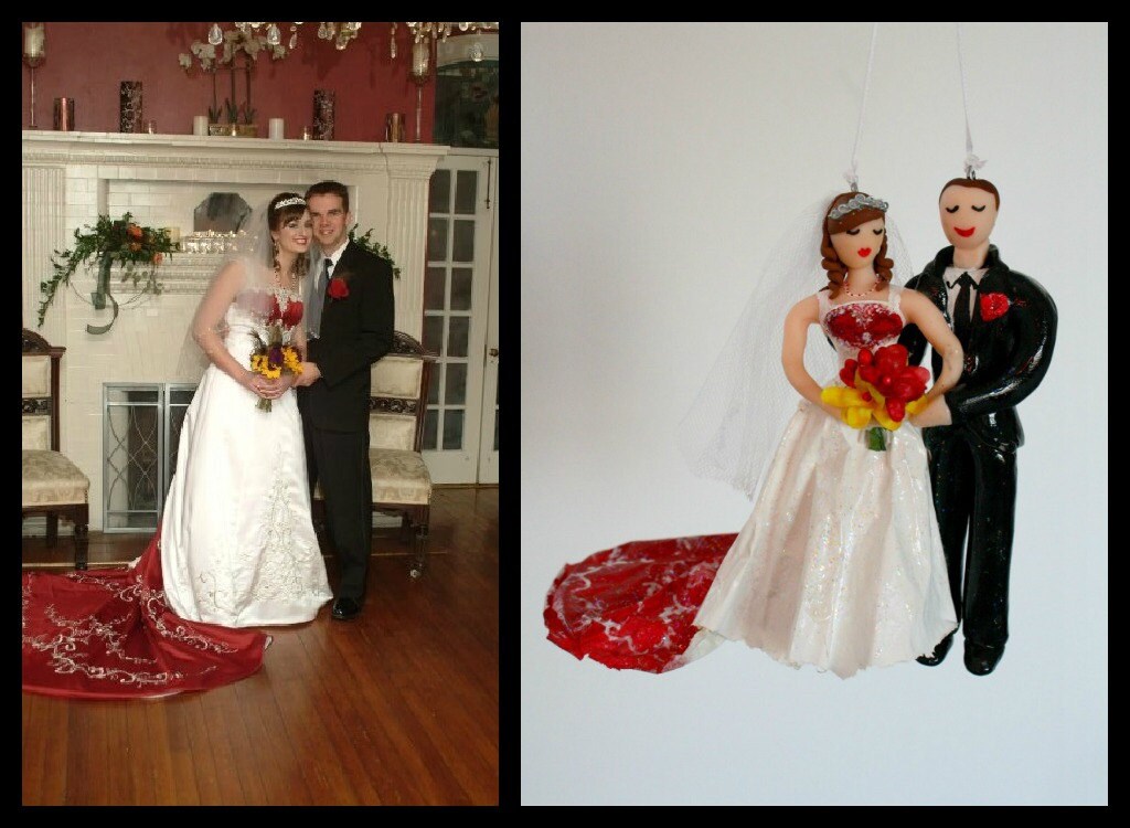 Wedding Bride and Groom Ornament CUSTOMIZED to Your Attire | Etsy