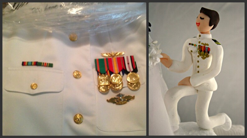 Military Wedding Cake Topper CUSTOMIZED to Your Features and - Etsy