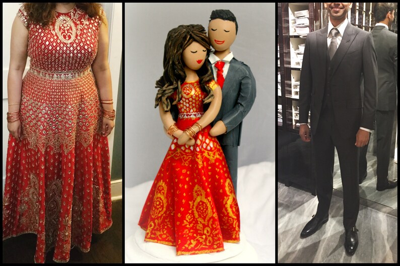 Indian Wedding Cake Topper CUSTOMIZED to Your Features and - Etsy