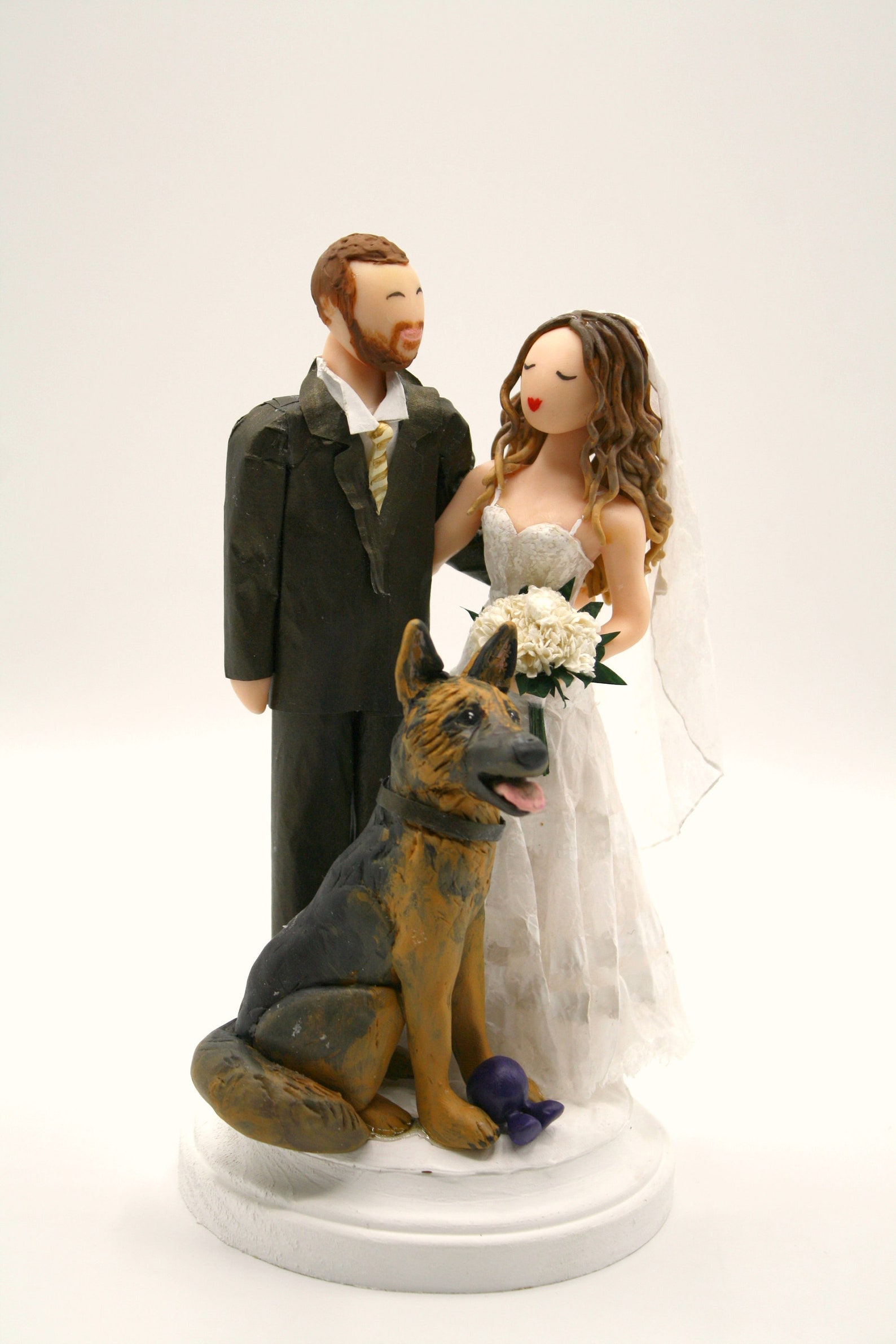 Wedding Cake Topper With Pet CUSTOMIZED to Your Features and - Etsy