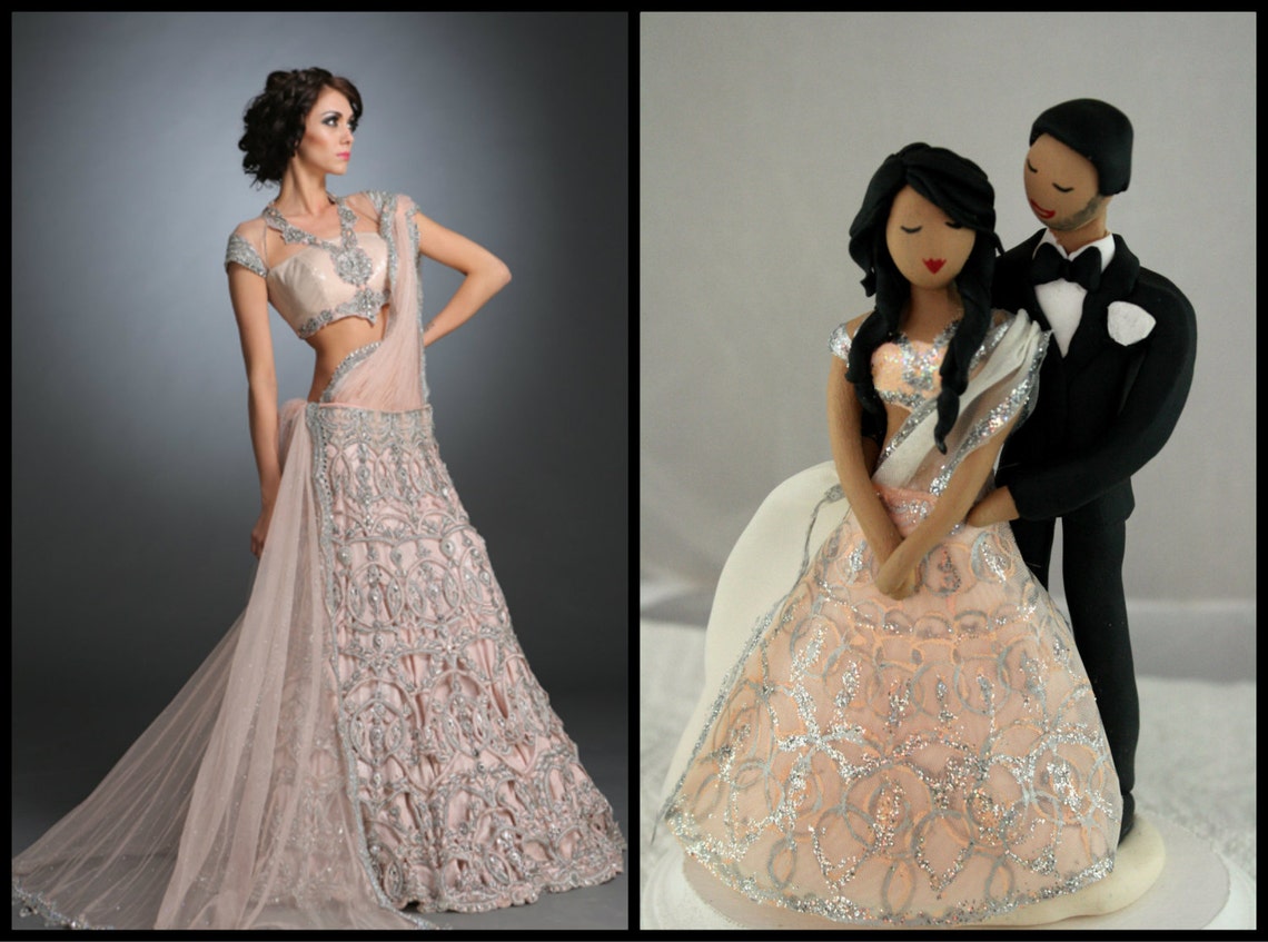 Indian Wedding Cake Topper CUSTOMIZED to Your Features and | Etsy