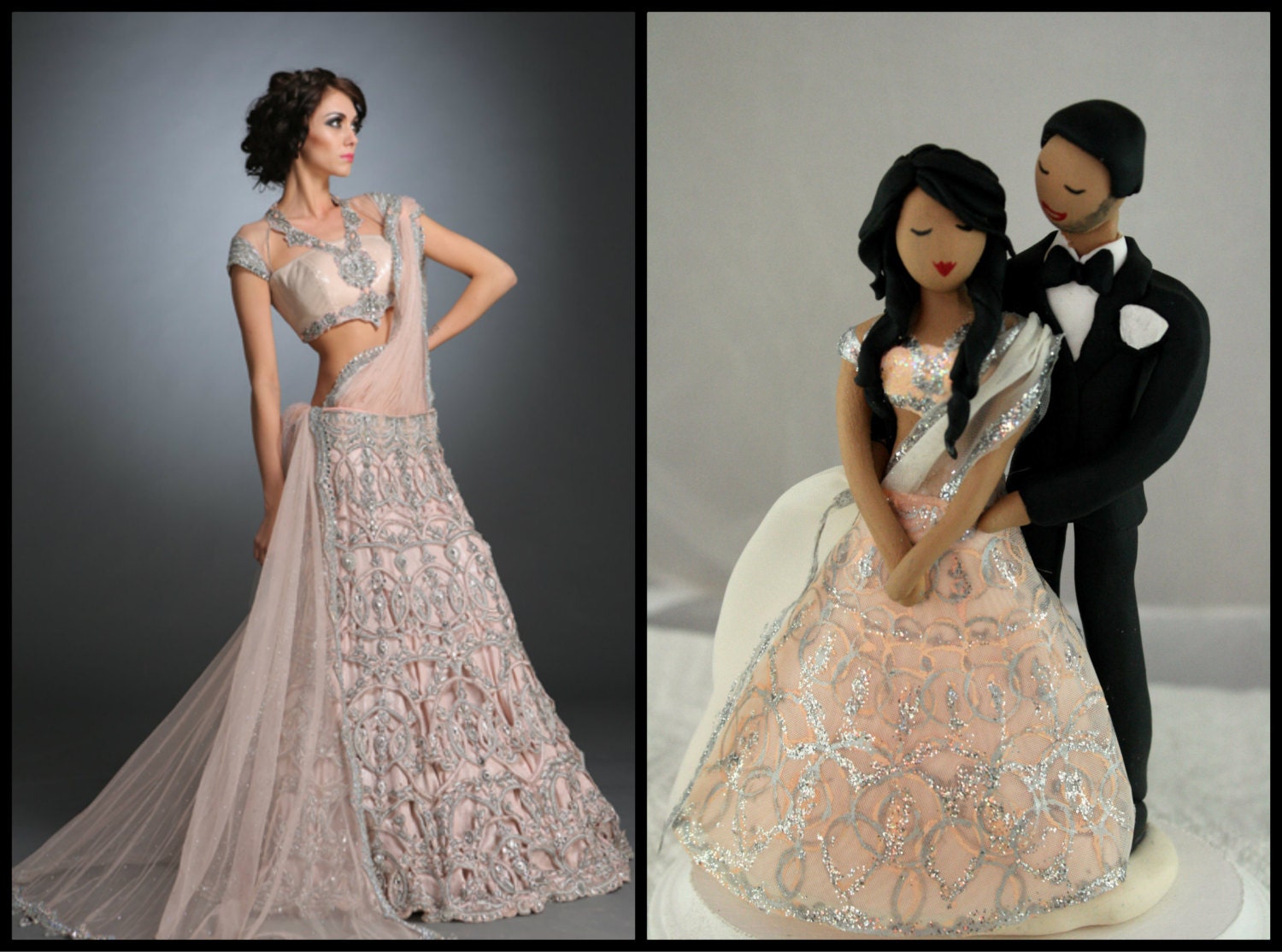 Indian Wedding Cake Topper CUSTOMIZED to Your Features and | Etsy