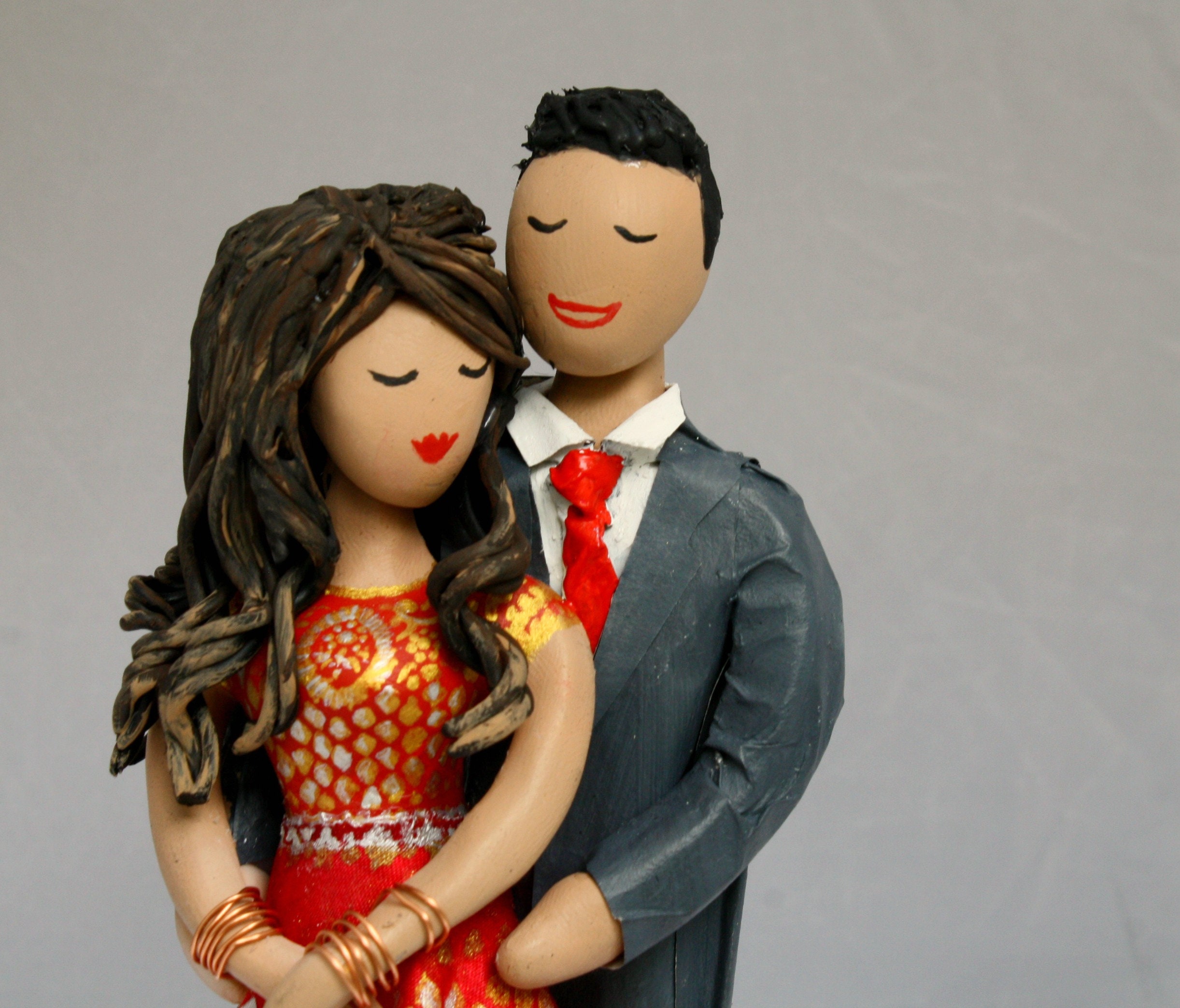 Indian Wedding Cake Topper CUSTOMIZED to your features and | Etsy