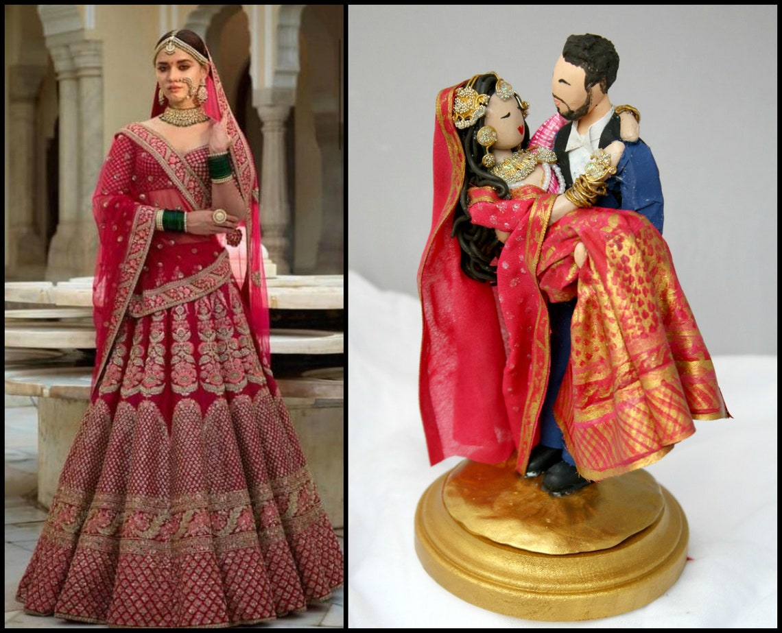 Indian Wedding Cake Topper CUSTOMIZED to Your Features and | Etsy