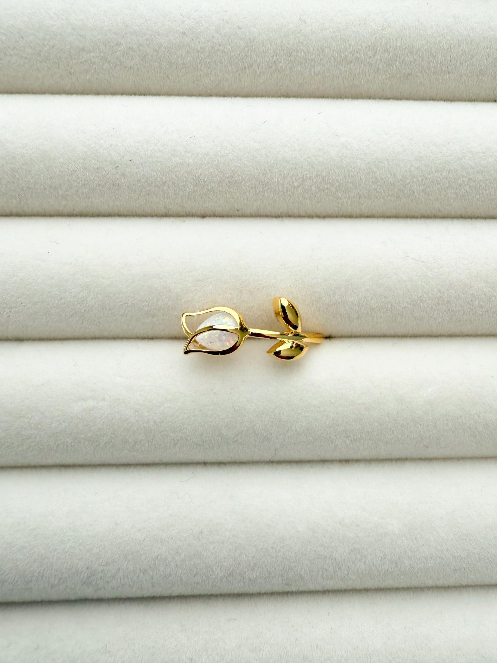 18k Gold Dipped Tulip Ring, Jewelry, Opal, Dainty Floral, Flower, Gift ...