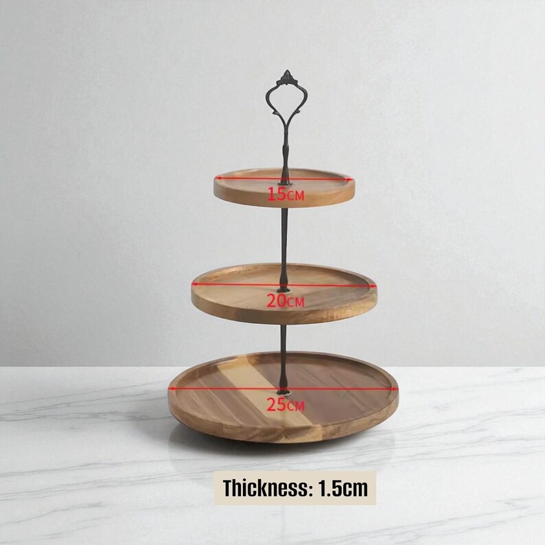 Rustic 3-tier Wooden Serving Tray: Farmhouse Dessert & Cupcake Stand ...