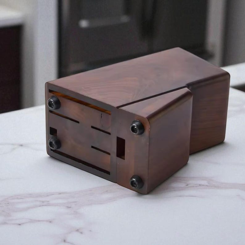 Universal Wood Knife Block: Countertop Cutlery Organizer - Etsy