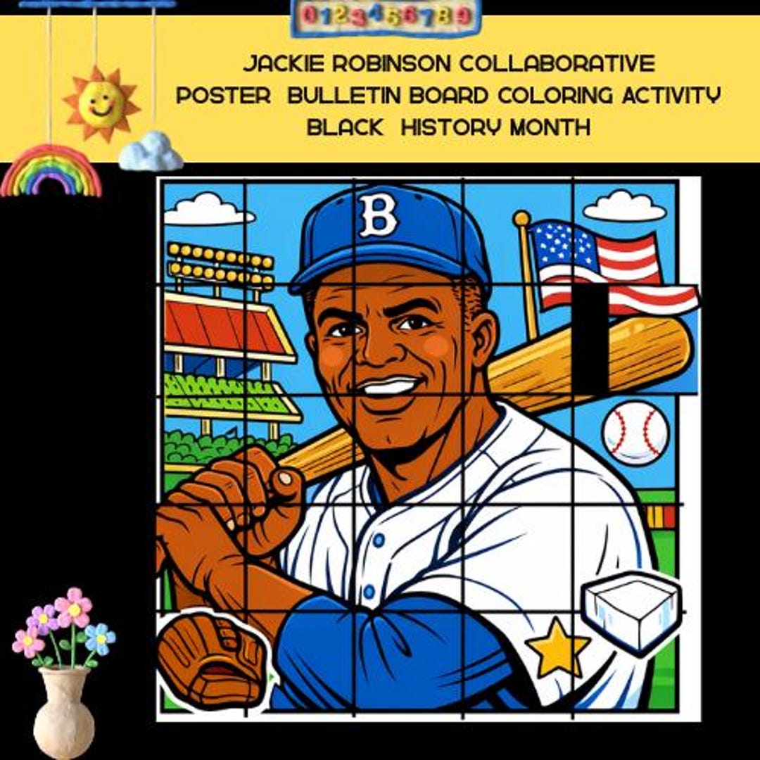 Jackie Robinson Collaborative Poster Coloring Activity,black History ...