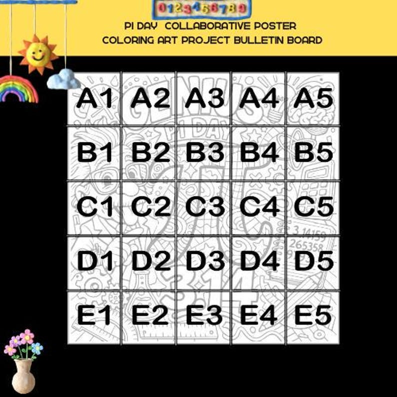 Pi Day Collaborative Poster Coloring Activity, Math Classroom Bulletin ...