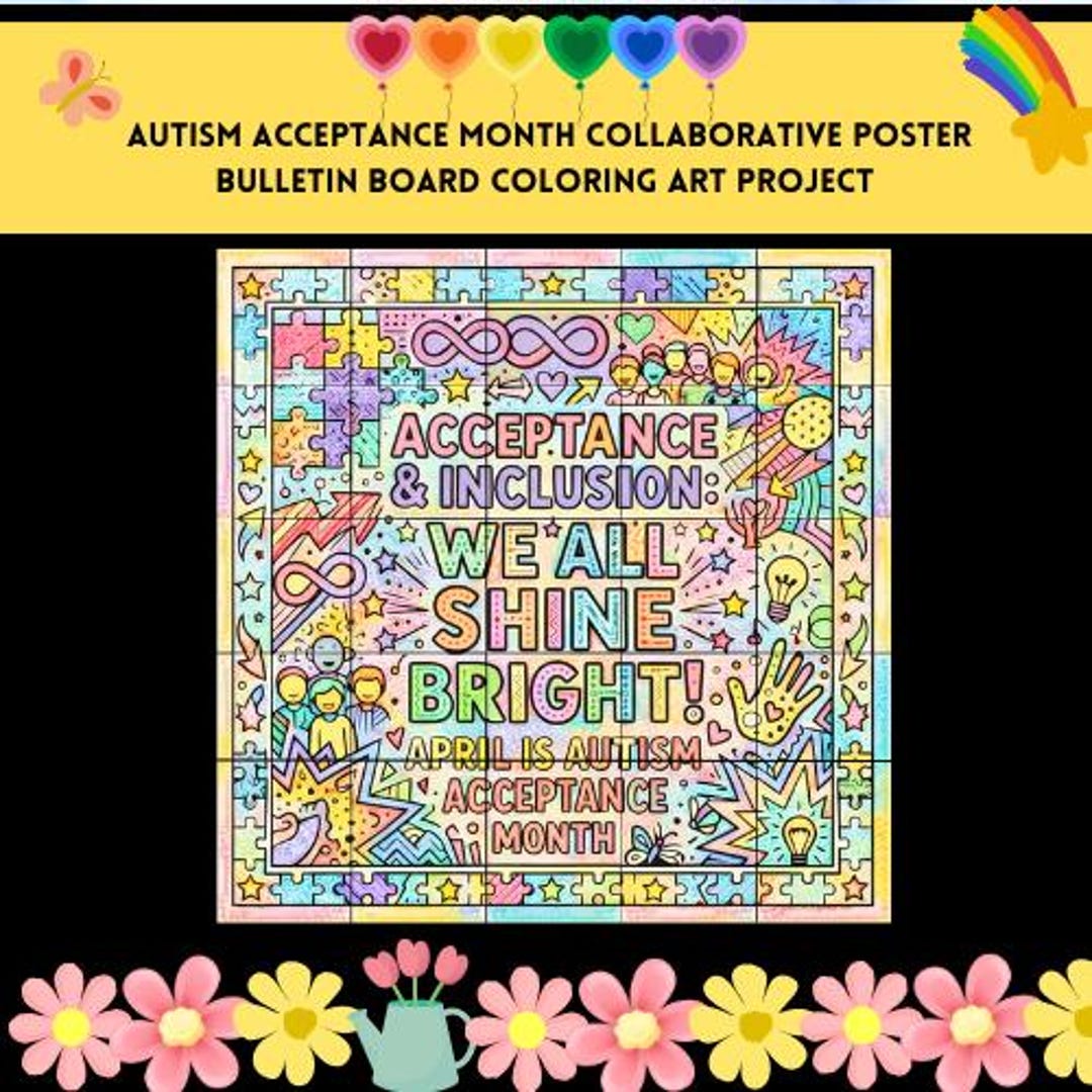 Autism Awareness Collaborative Poster Puzzle Printable, Classroom ...