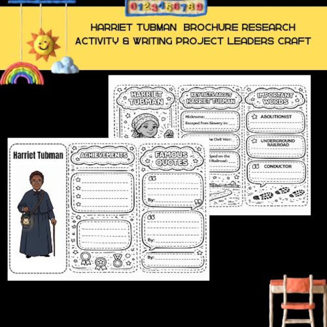 Harriet Tubman Brochure Biography Research Activity & Writing Project ...