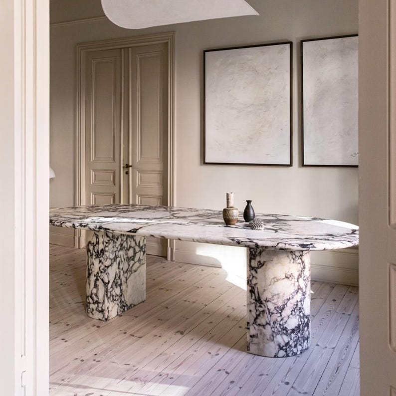 Handcrafted Calacatta Viola Marble Table - Etsy