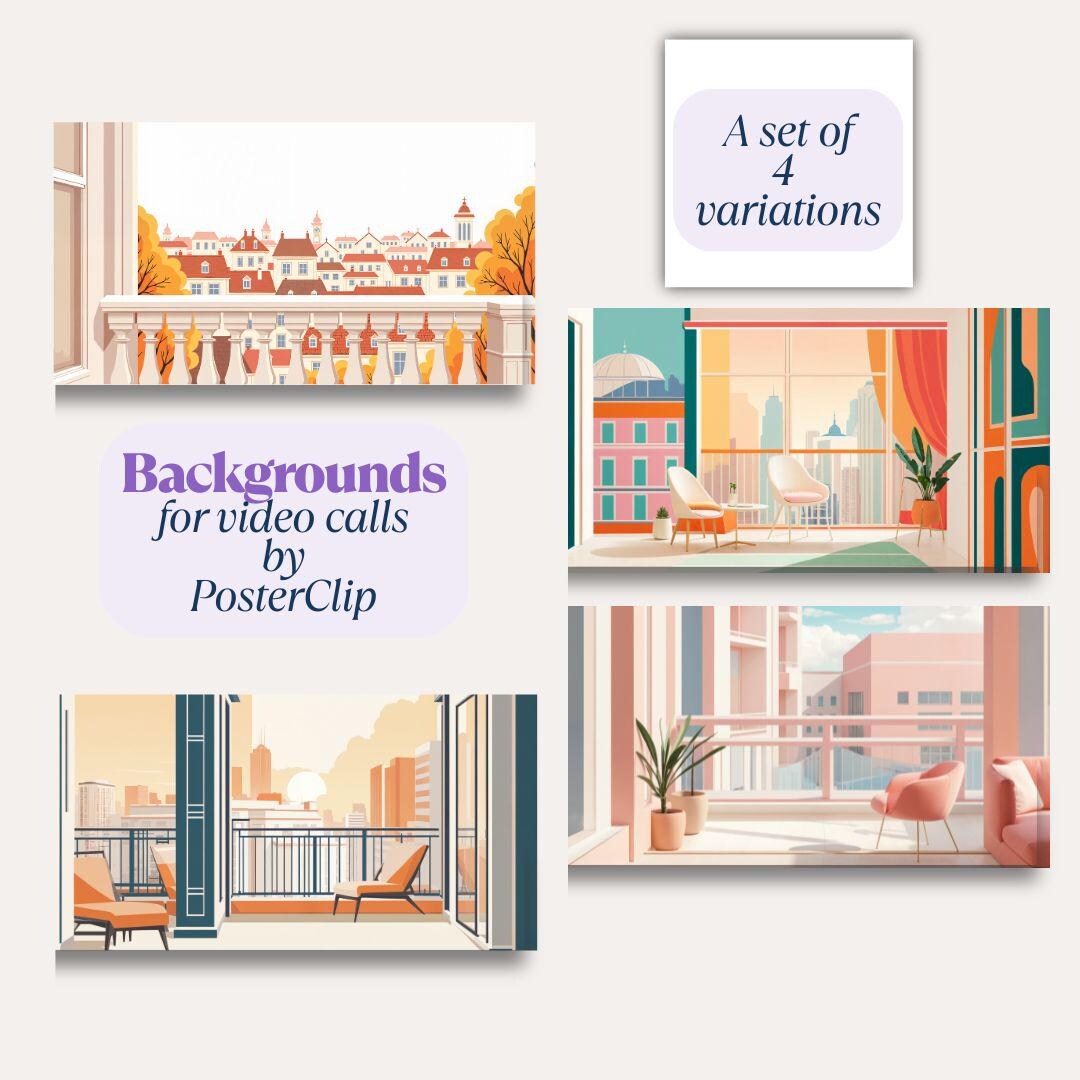 Vibrant Balcony Backgrounds for Video Calls for Neutral Impression - Etsy