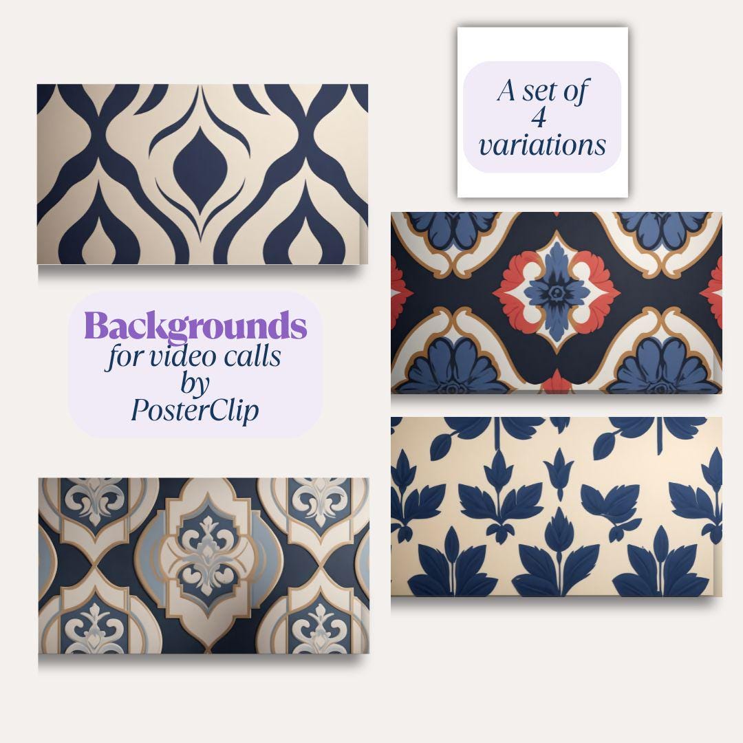 Video Call Backgrounds: Vibrant Art Deco for Zoom, Teams, Meet (PNG ...