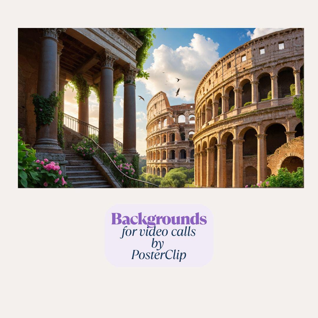 Old Roman Style: Four Backgrounds for Video Calls for Elevating and ...