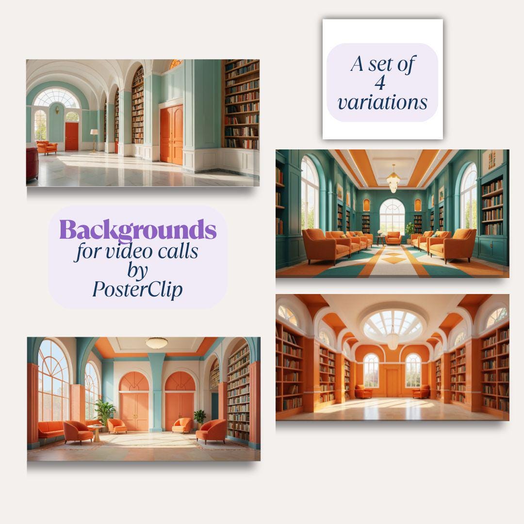 Video Call Backgrounds: Art Deco Library (digital Download) - Etsy