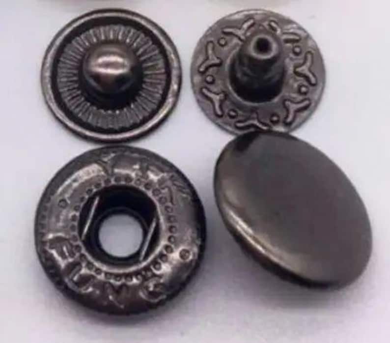 20~100 Set Metal Snap Buttons – 10mm 12.5mm 15mm Press Stud Fasteners ...