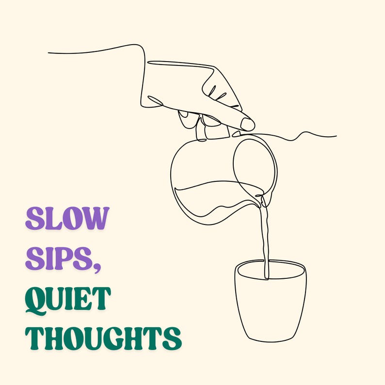 Slow Sips Quiet Thoughts Printable | Minimalist Coffee Wall Art | Calm ...