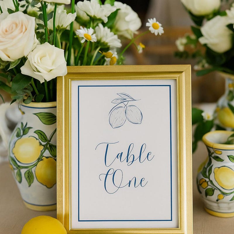 Lemon Table Number Canva - Etsy