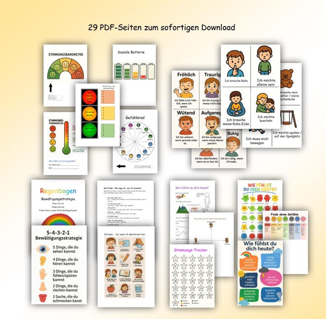 Big Emotional Compass for Children – 29-page PDF to Print | Emotion ...