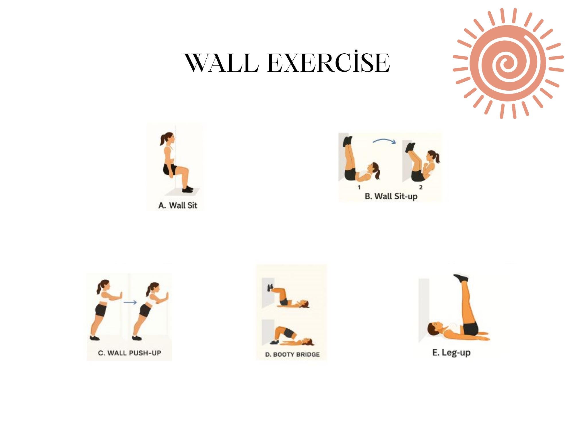 30 Day Wall Exercise Challenge: Printable Fitness Guide (PDF Download ...