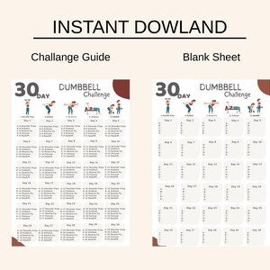 30-day Dumbbell Challenge: Printable Fitness Planner (PDF Download) - Etsy