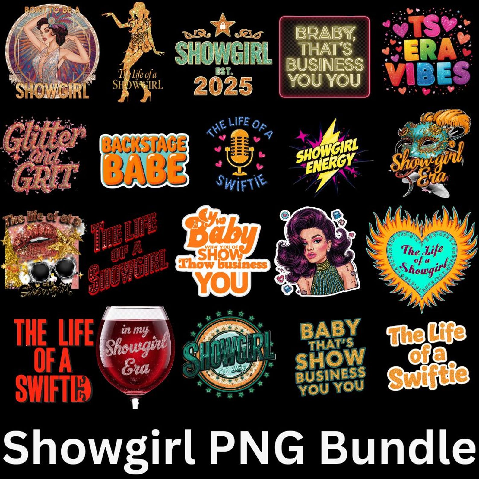 Showgirl PNG Bundle, My Showgirl Life Era Graphics, Luxury Energy Shirt ...