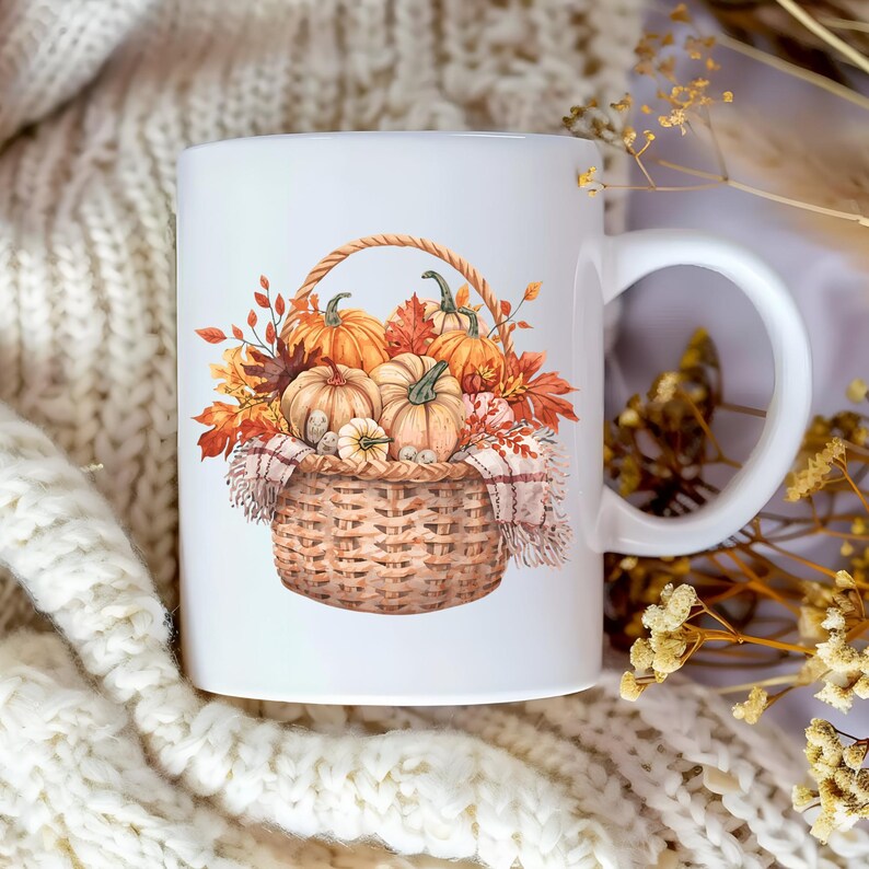 Watercolor Fall Clipart Bundle: Cozy Autumn PNG Designs (digital ...